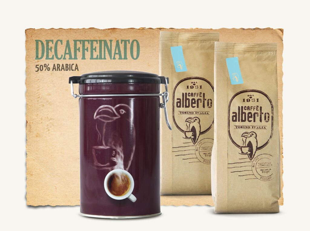 Caffè Decaffeinato grani sacchetto da 250gr – Caffè Alberto